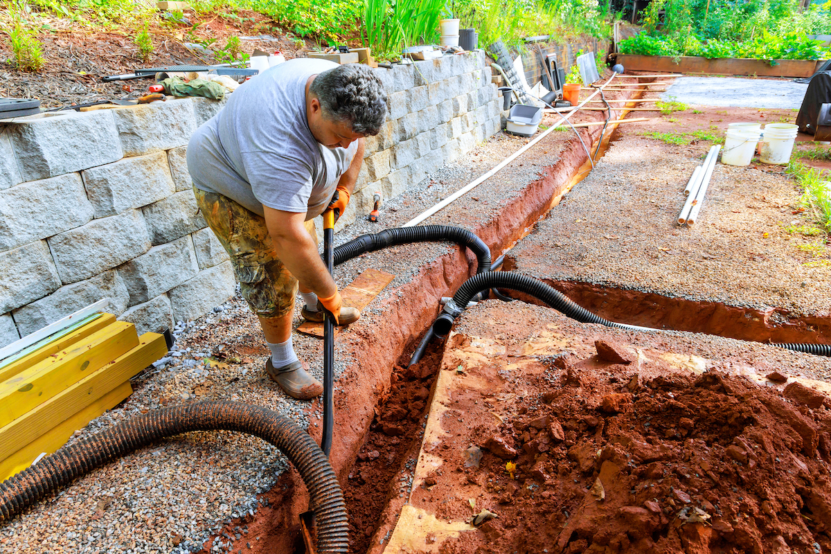 French Drain and Down Spout Drain Pipe Installation